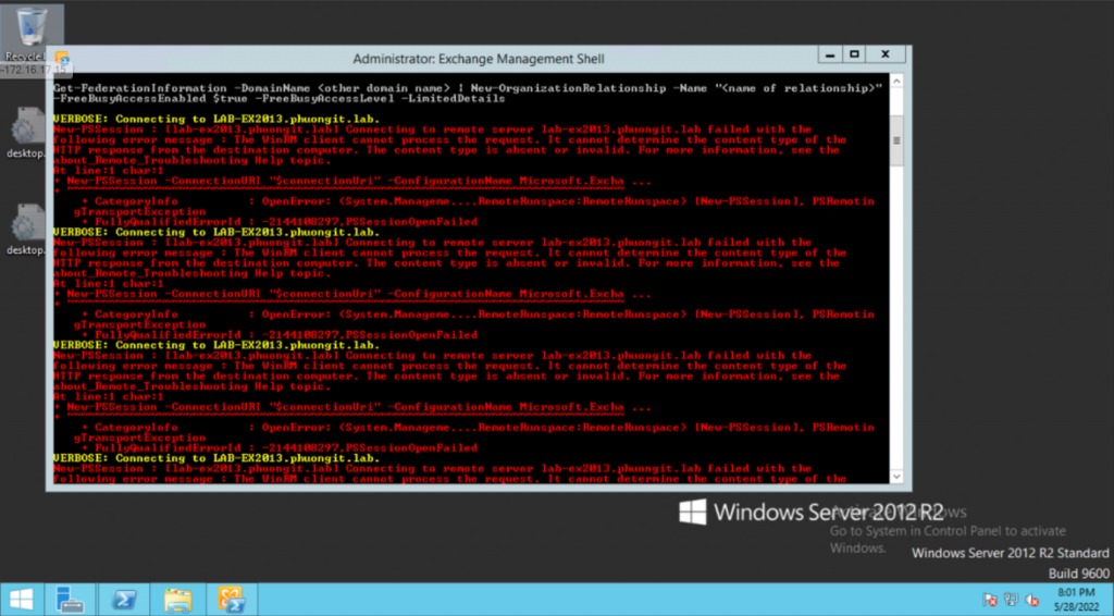 The WinRM client cannot process the request. It cannot determine the content type of the EMS ...