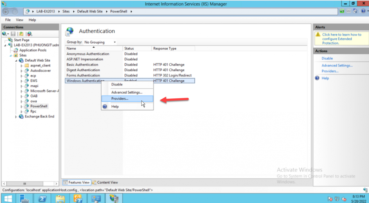 The WinRM client cannot process the request. It cannot determine the content type of the EMS ...